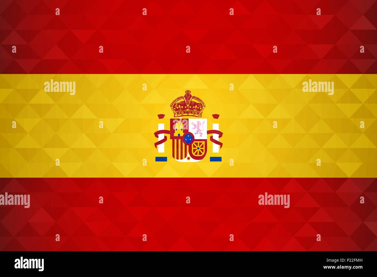Spain flag for special country event with geometric triangle background ...