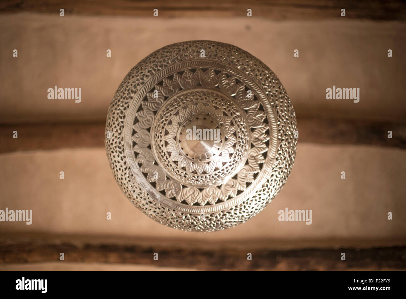 Morocco, Taroudant, Domain Villa Talaa Resort, traditional ceiling lamp ...