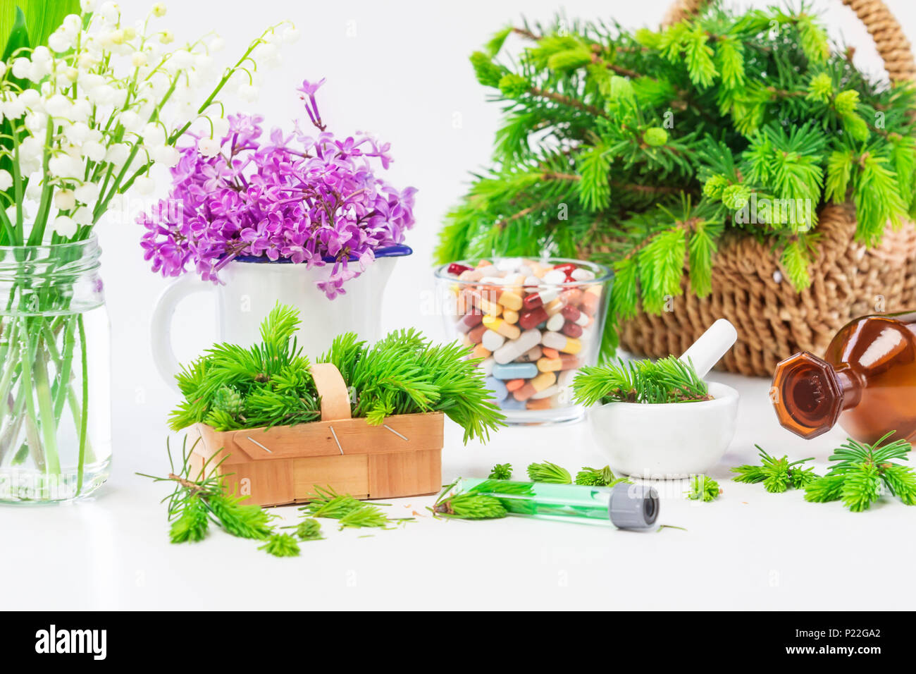 Homoeopathy, natural remedy, herbal, drugs Stock Photo - Alamy