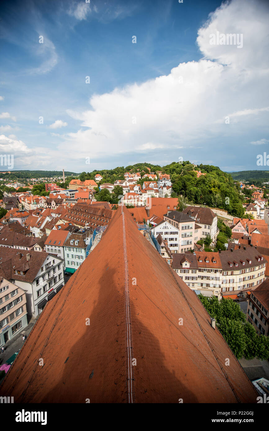 View over the city of Tubingen in Germany from a church roof Stock ...