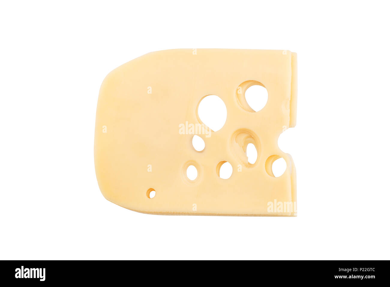top view closeup of square cheese smoked slices with holes isolated on ...
