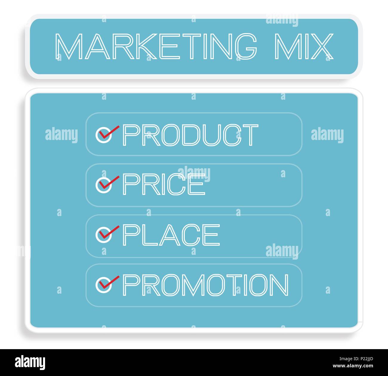 Business Concepts, Illustration of Marketing Mix or 4Ps Model for ...
