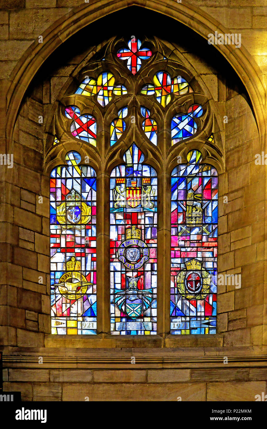 Hexham Abbey Army Navy and Air Force remembrance stained glass window ...