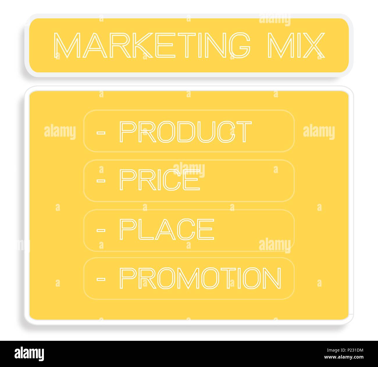 Business Concepts, Illustration of Marketing Mix or 4Ps Model for ...