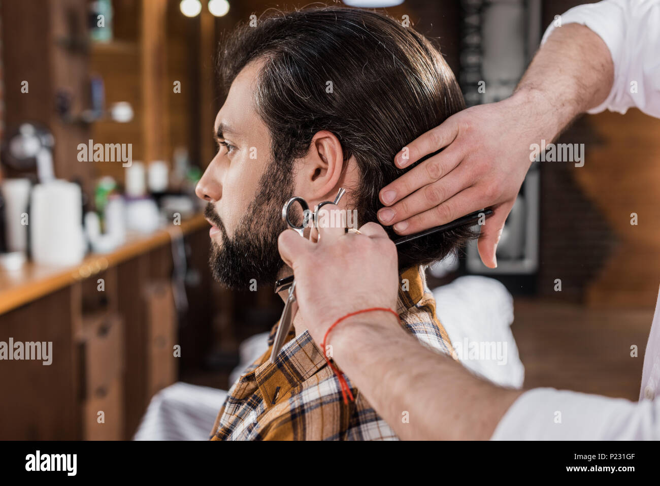 Side view handsome client hi-res stock photography and images - Alamy