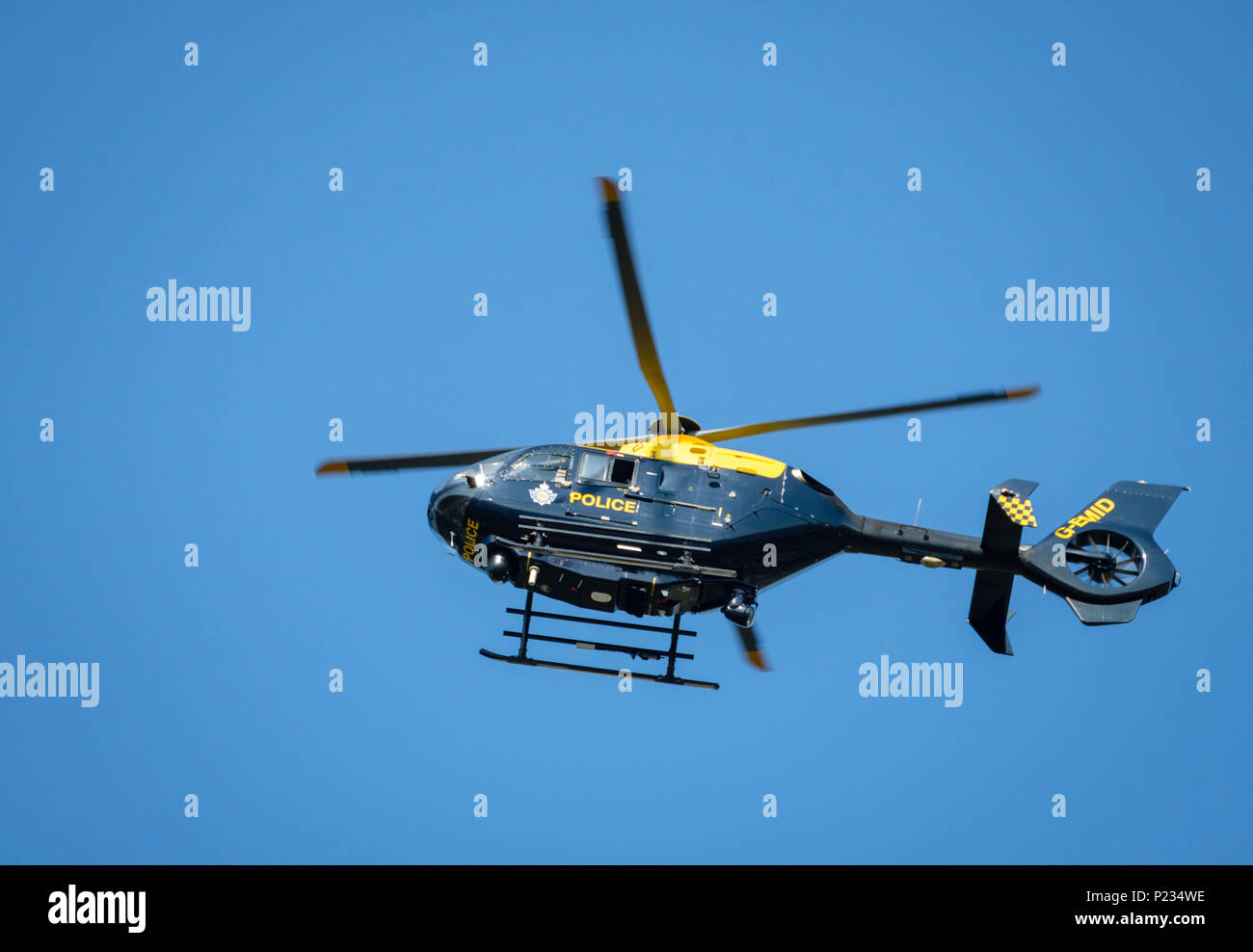 G-EMID UK Police Aviation Eurocopter EC135 helicopter over Reigate ...