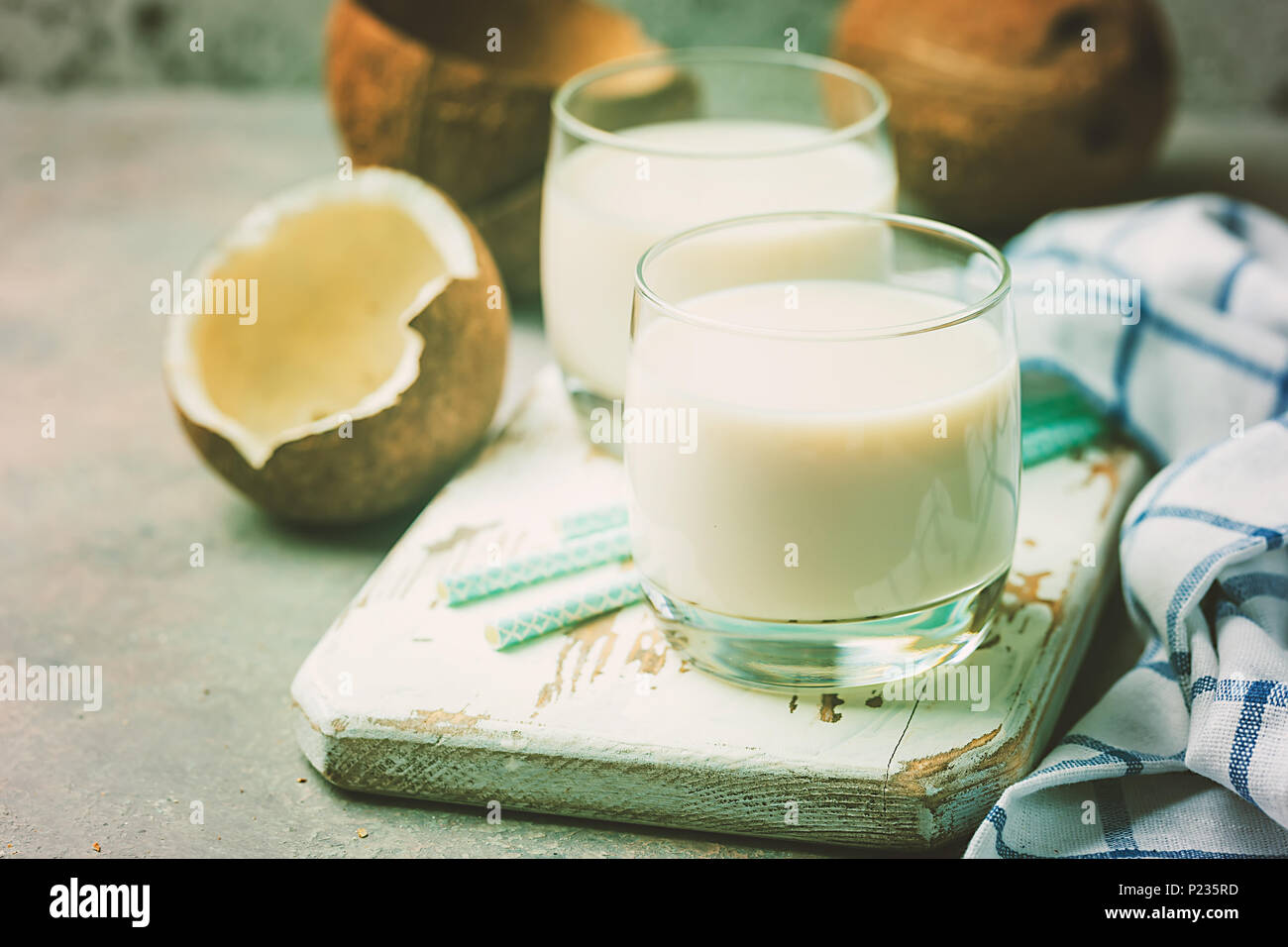 Healthy vegan coconut milk hi-res stock photography and images - Alamy