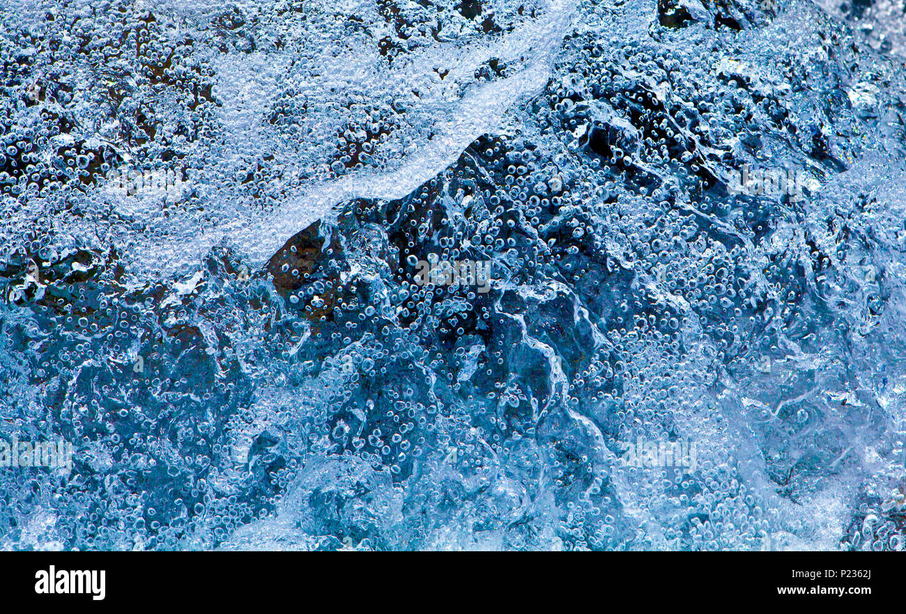 Water, mountain stream, waterfall, air bubbles Stock Photo - Alamy