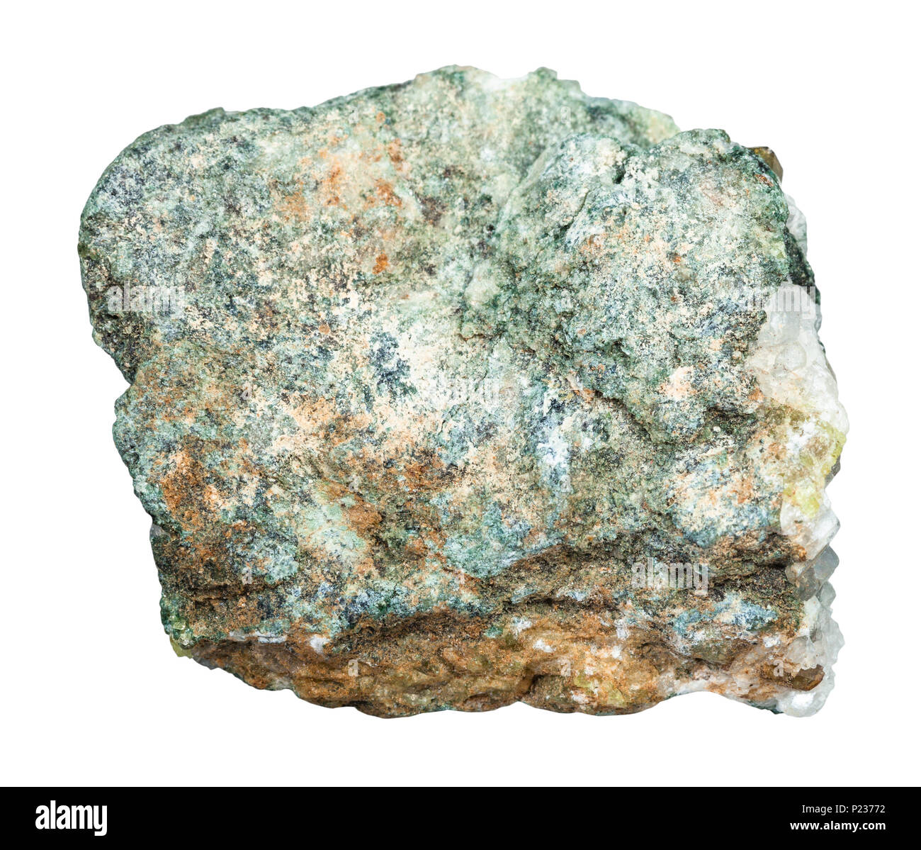 macro shooting of natural mineral - raw beryl rock isolated on white ...