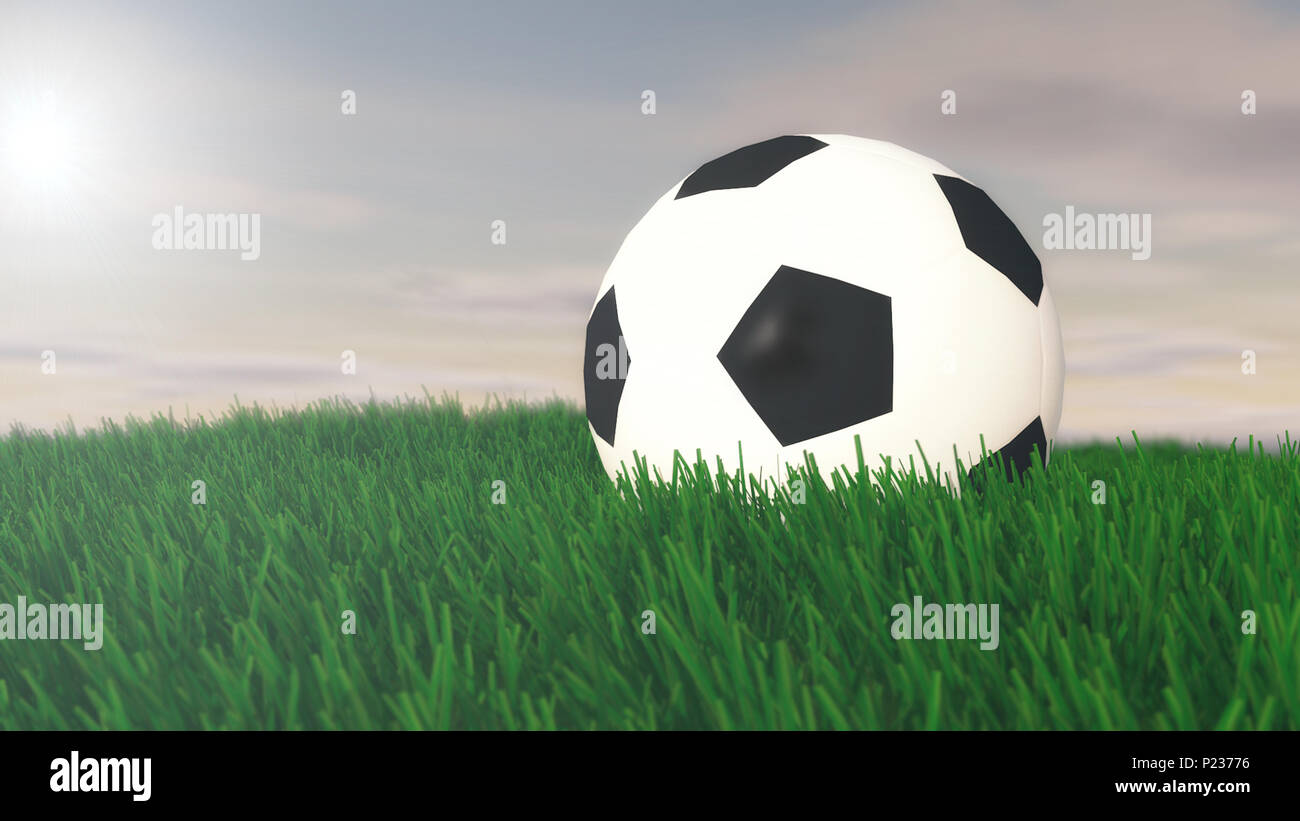 3d render Football ball illustration Stock Photo - Alamy