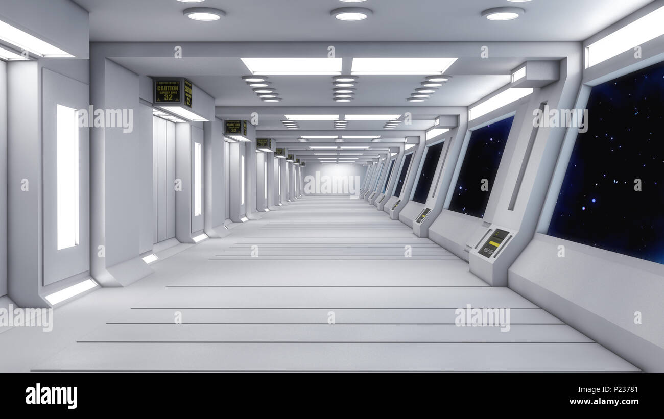 3d Render. Futuristic interior environment Stock Photo - Alamy