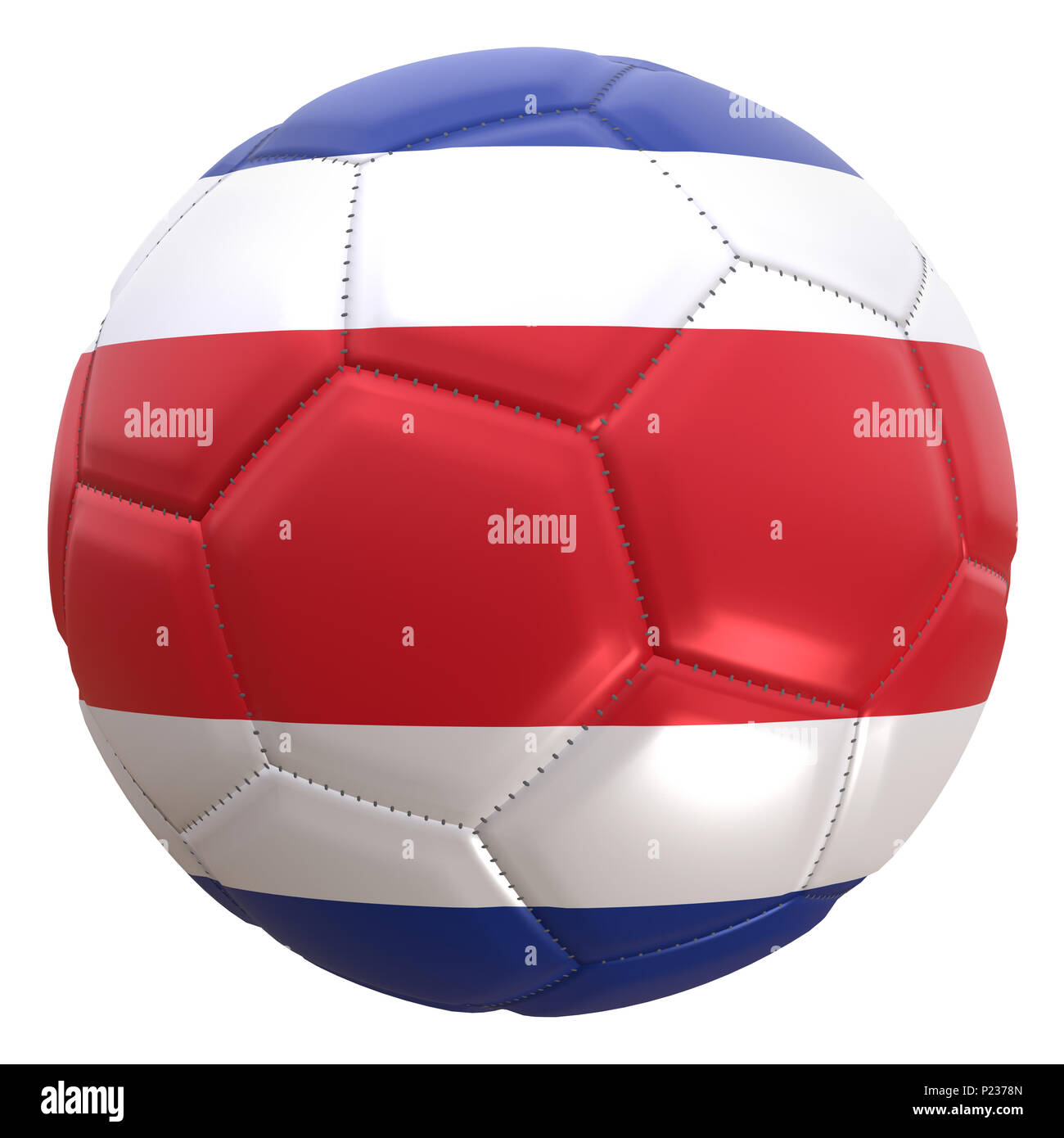 3d rendering of a Costa Rica flag on a soccer ball. Costa Rica is one ...