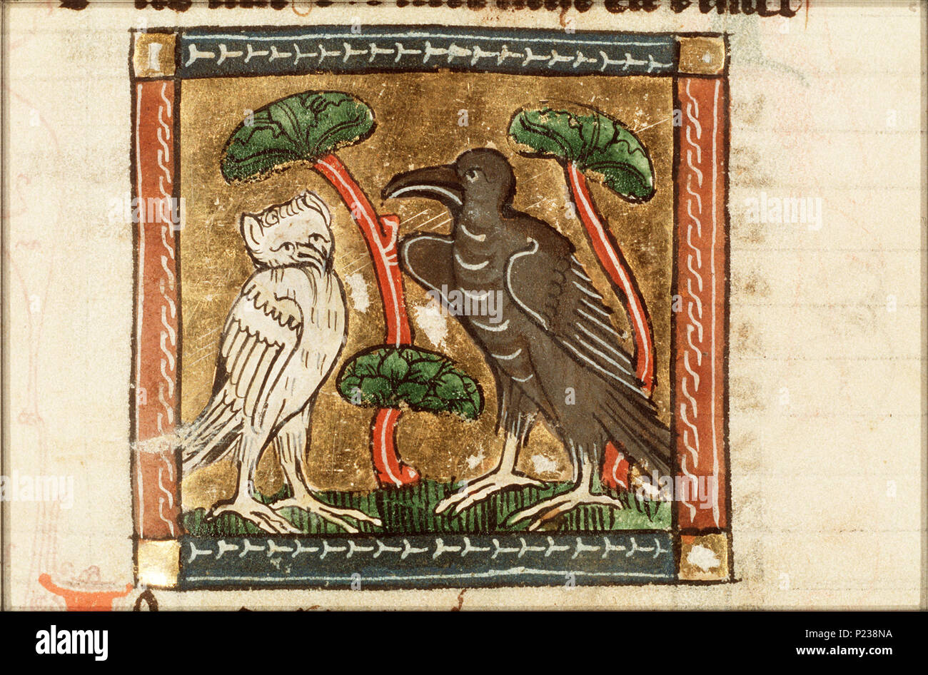 . Incendula (raven) - miniature from folio 091r from Der naturen bloeme ...