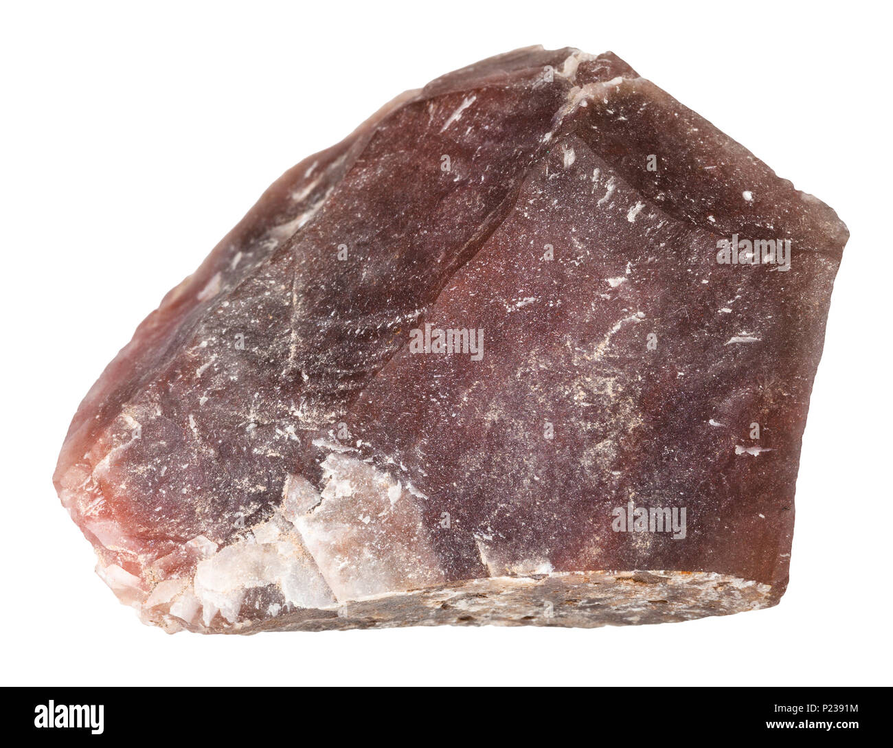 macro shooting of natural mineral - raw pink Flint stone (Chalcedony ...