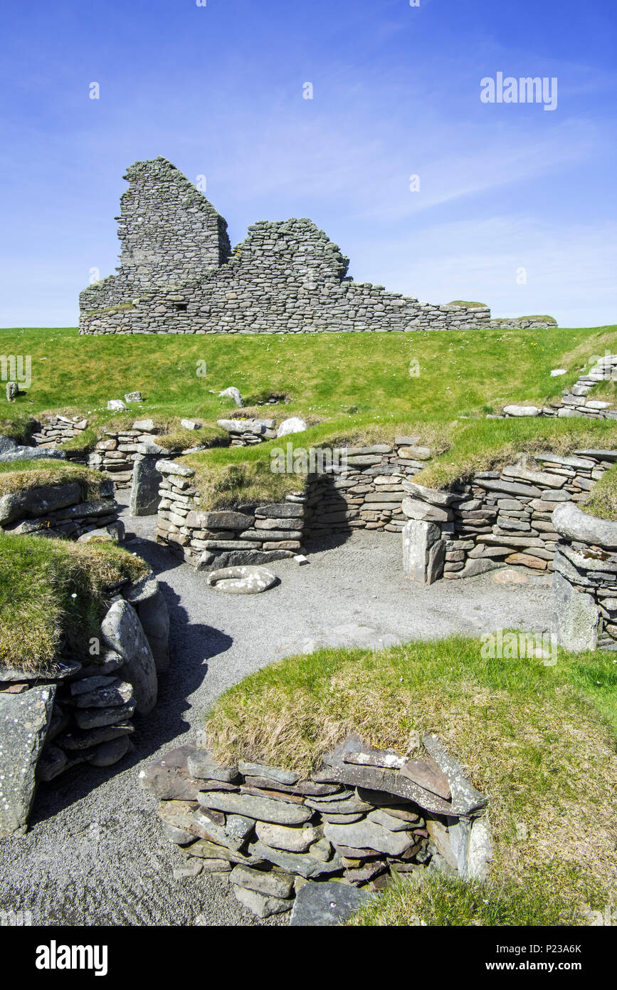Jarlshof, archaeological site showing prehistoric, Norse settlements ...