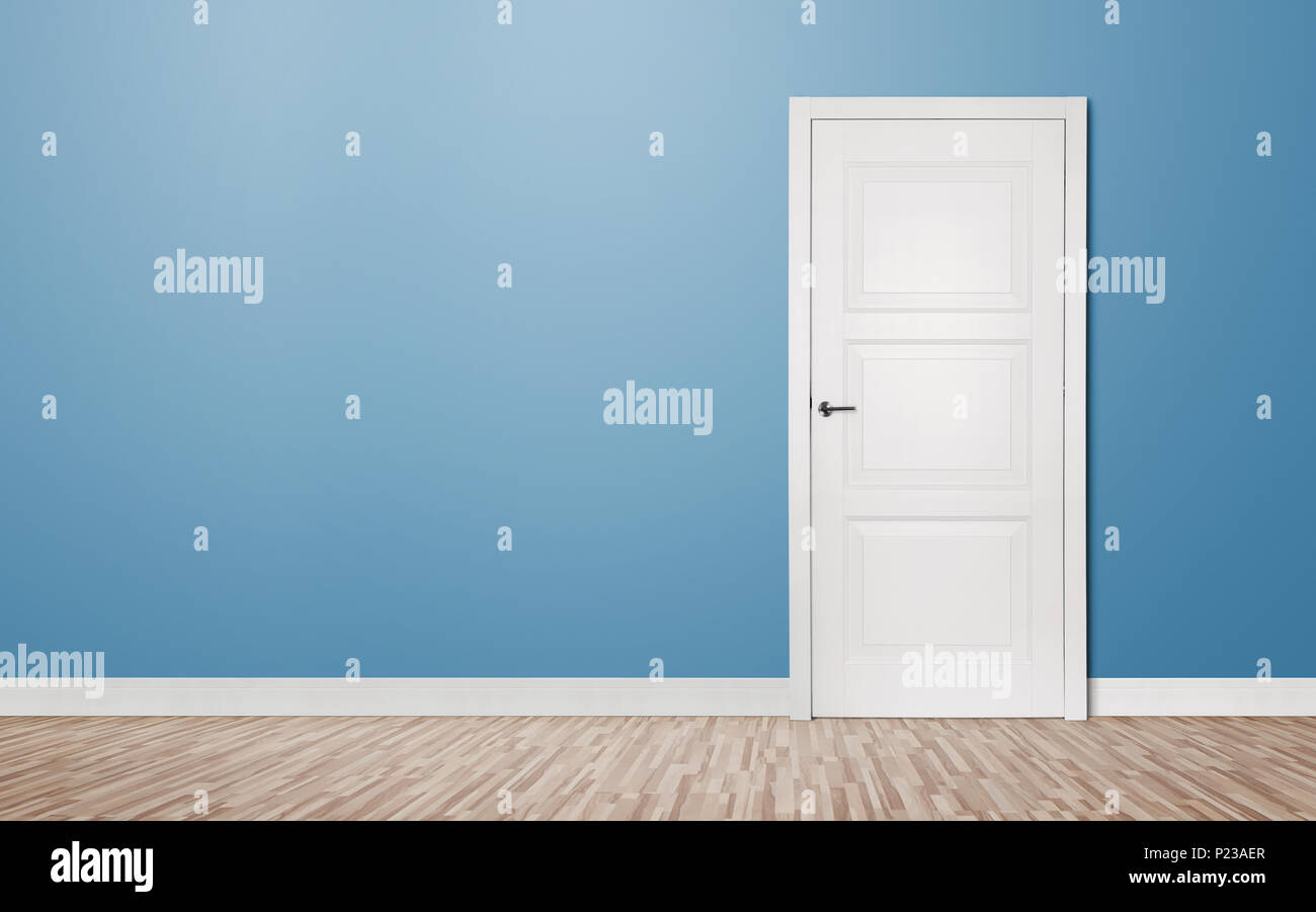 White empty room closed door hi-res stock photography and images - Alamy