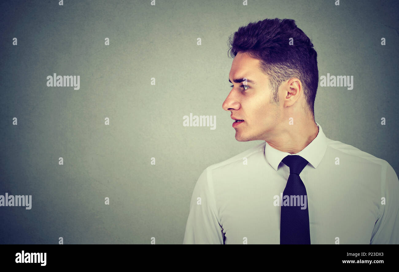 Young handsome boy profile hi-res stock photography and images - Alamy