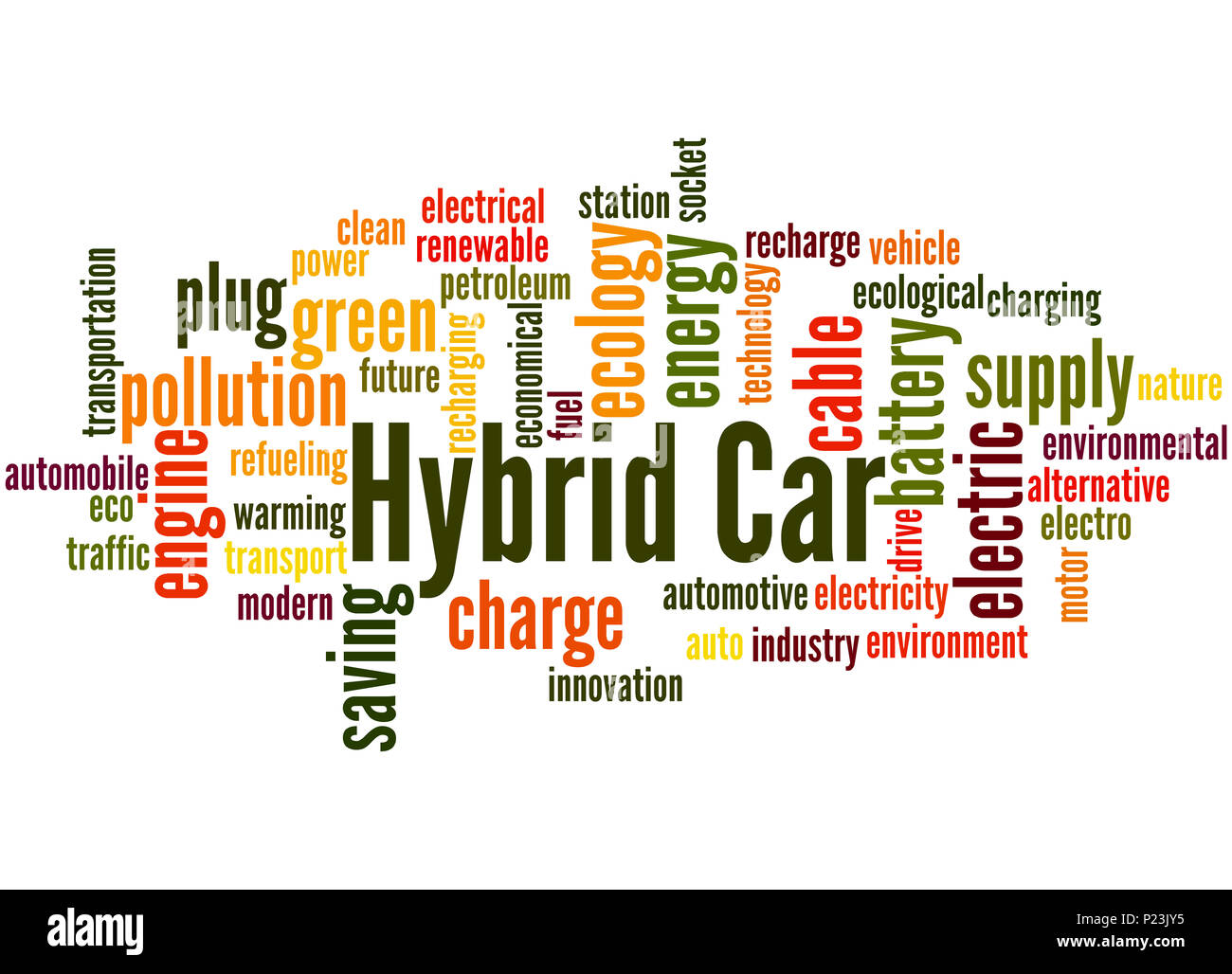 Hybrid car, word cloud concept on white background Stock Photo - Alamy