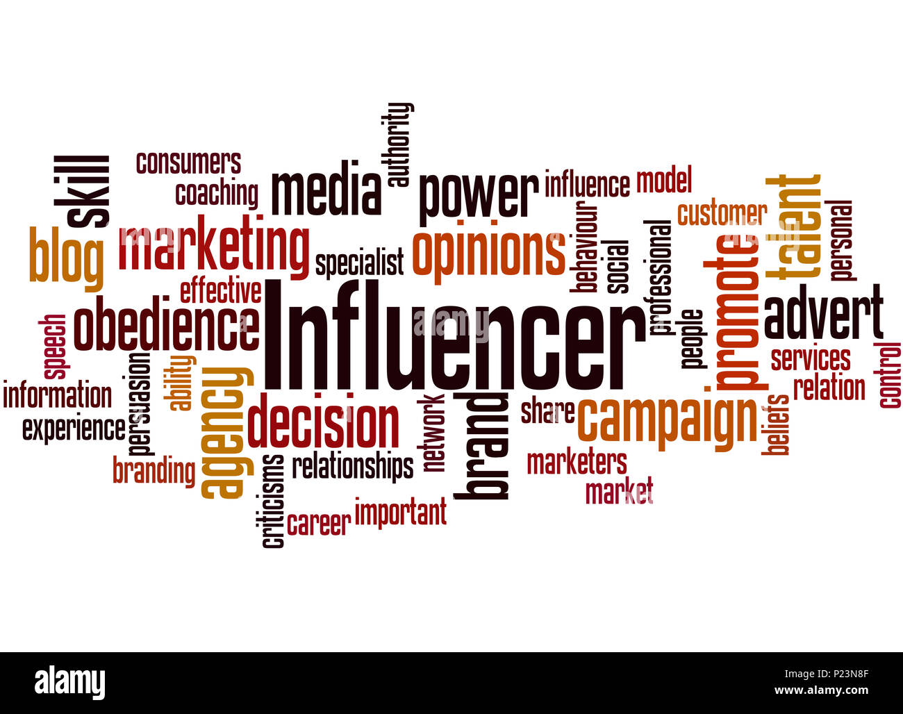 Influencer, word cloud concept on white background Stock Photo - Alamy
