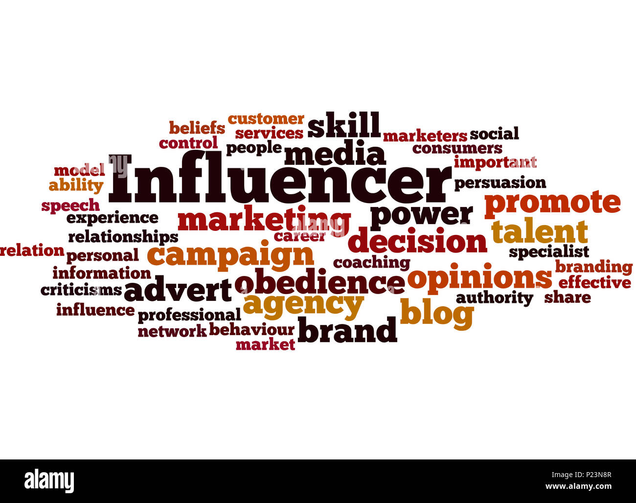 Influencer, word cloud concept on white background Stock Photo - Alamy