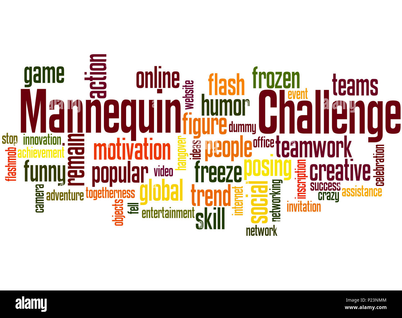 Mannequin challenge, word cloud concept on white background Stock Photo ...