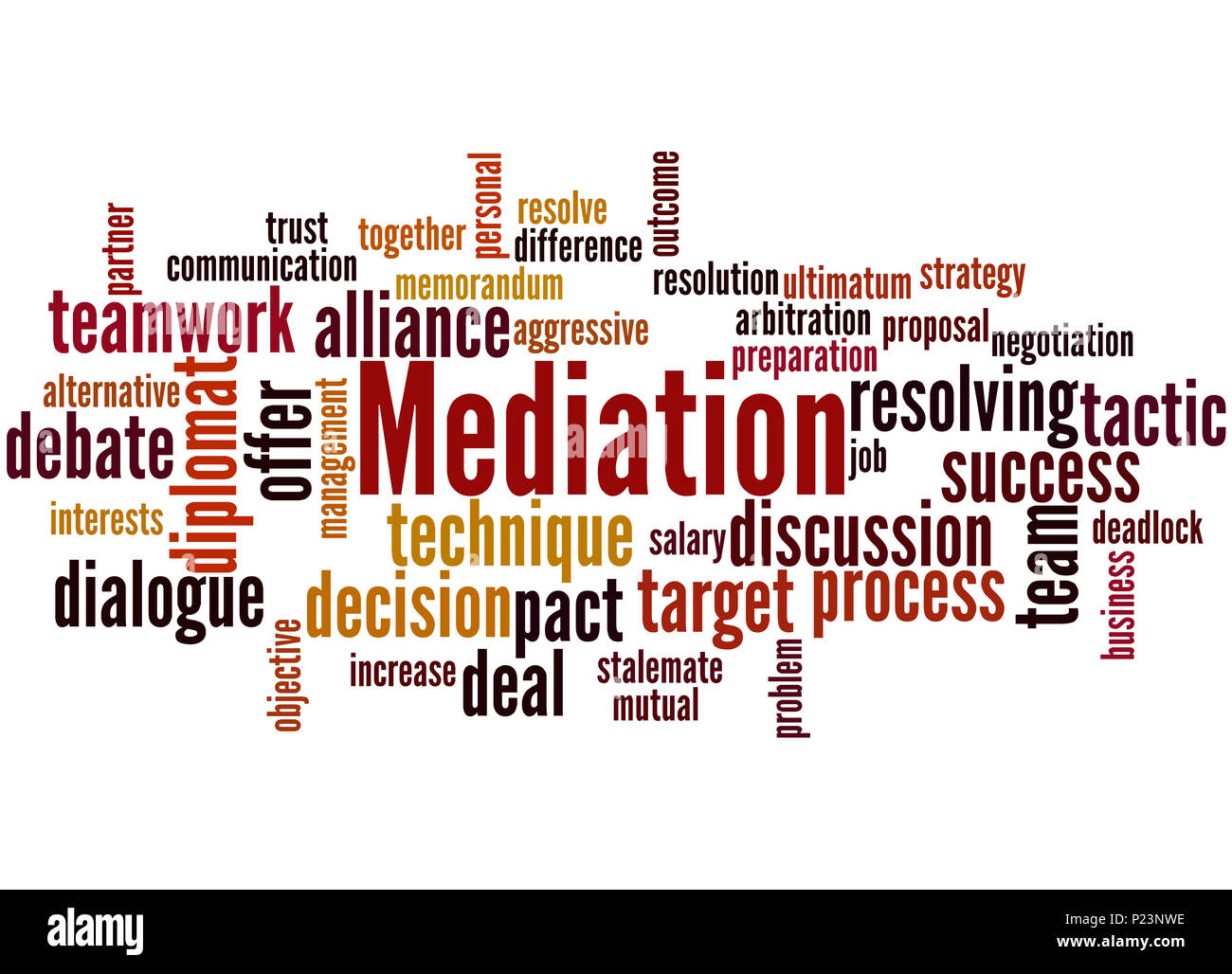 Mediation, word cloud concept on white background Stock Photo - Alamy