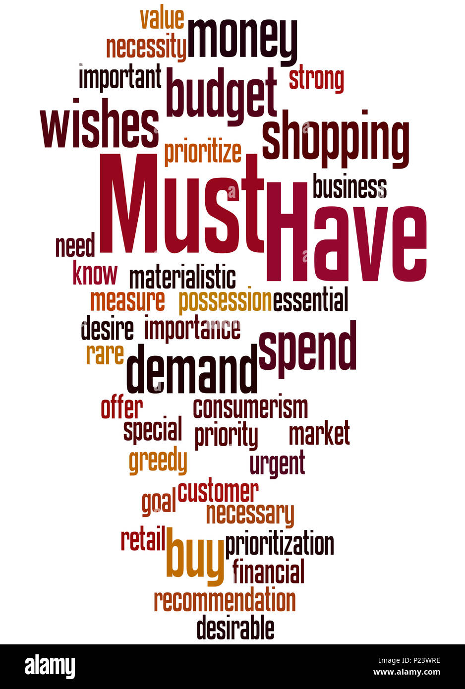 Must Have, word cloud concept on white background Stock Photo - Alamy