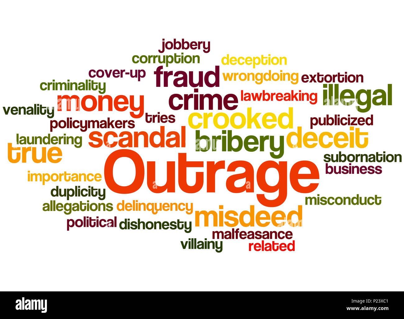 Outrage, word cloud concept on white background Stock Photo - Alamy