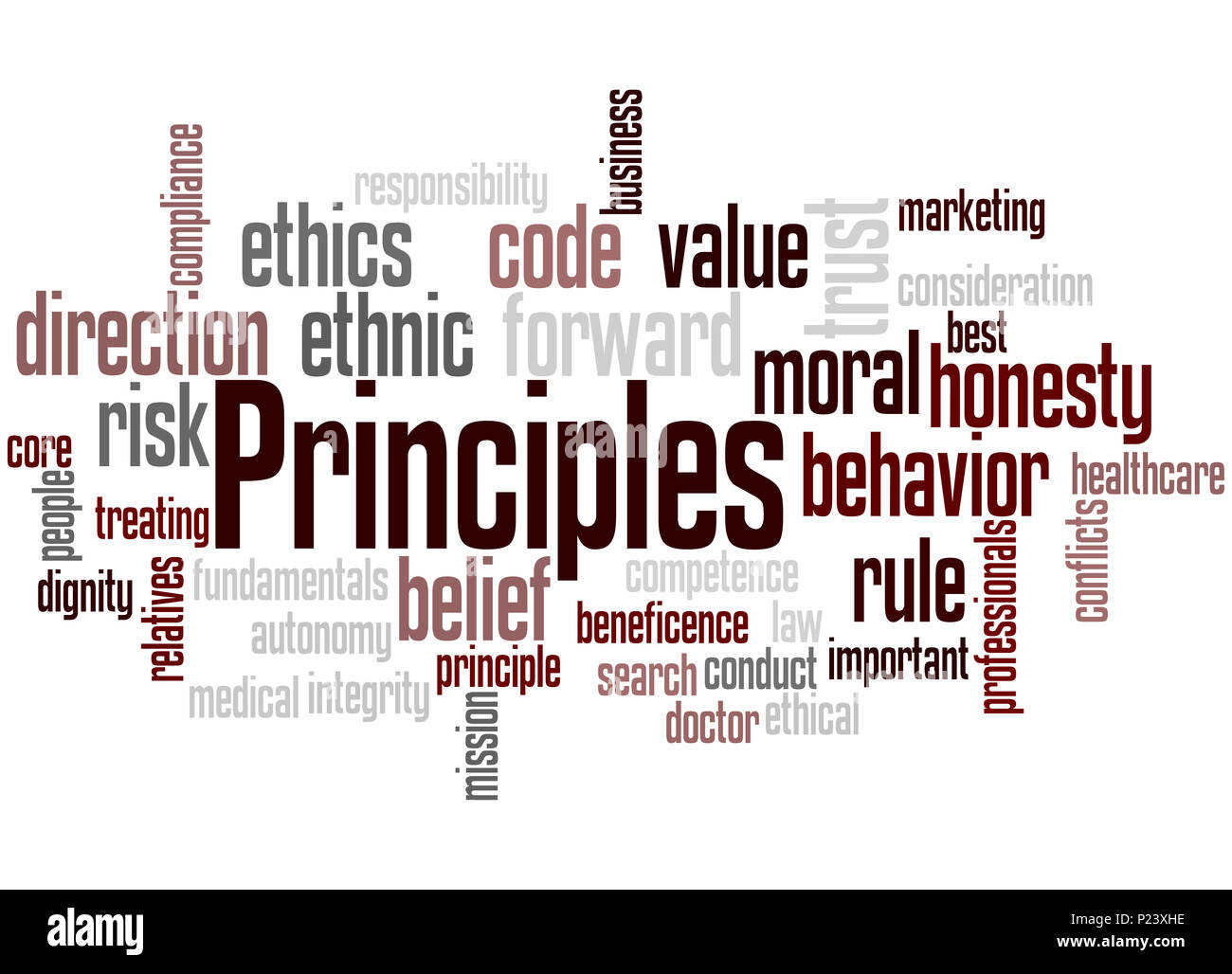Principles, word cloud concept on white background Stock Photo - Alamy