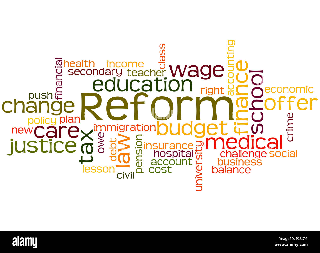 Reform, word cloud concept on white background Stock Photo - Alamy