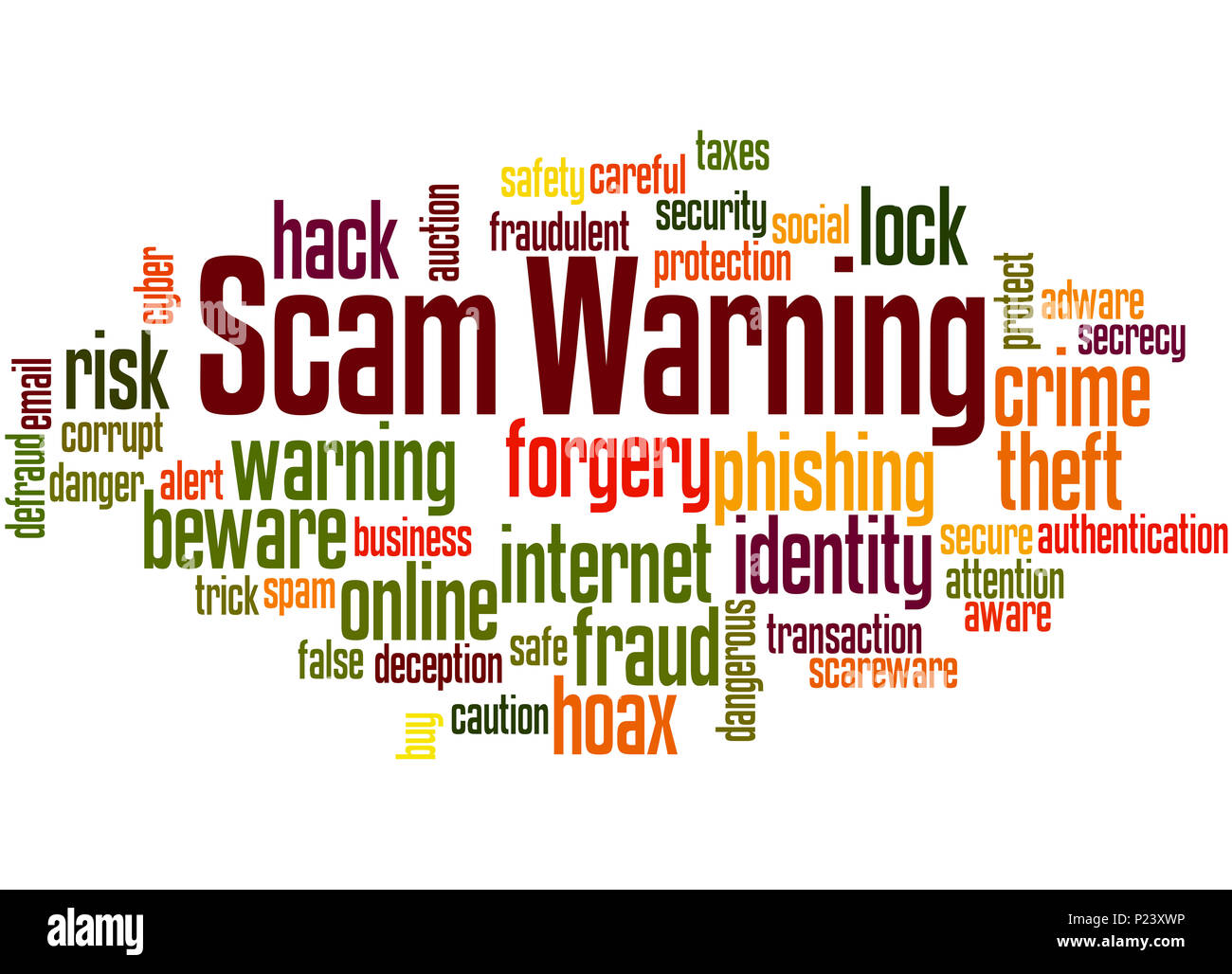 Scam Warning, word cloud concept on white background Stock Photo - Alamy