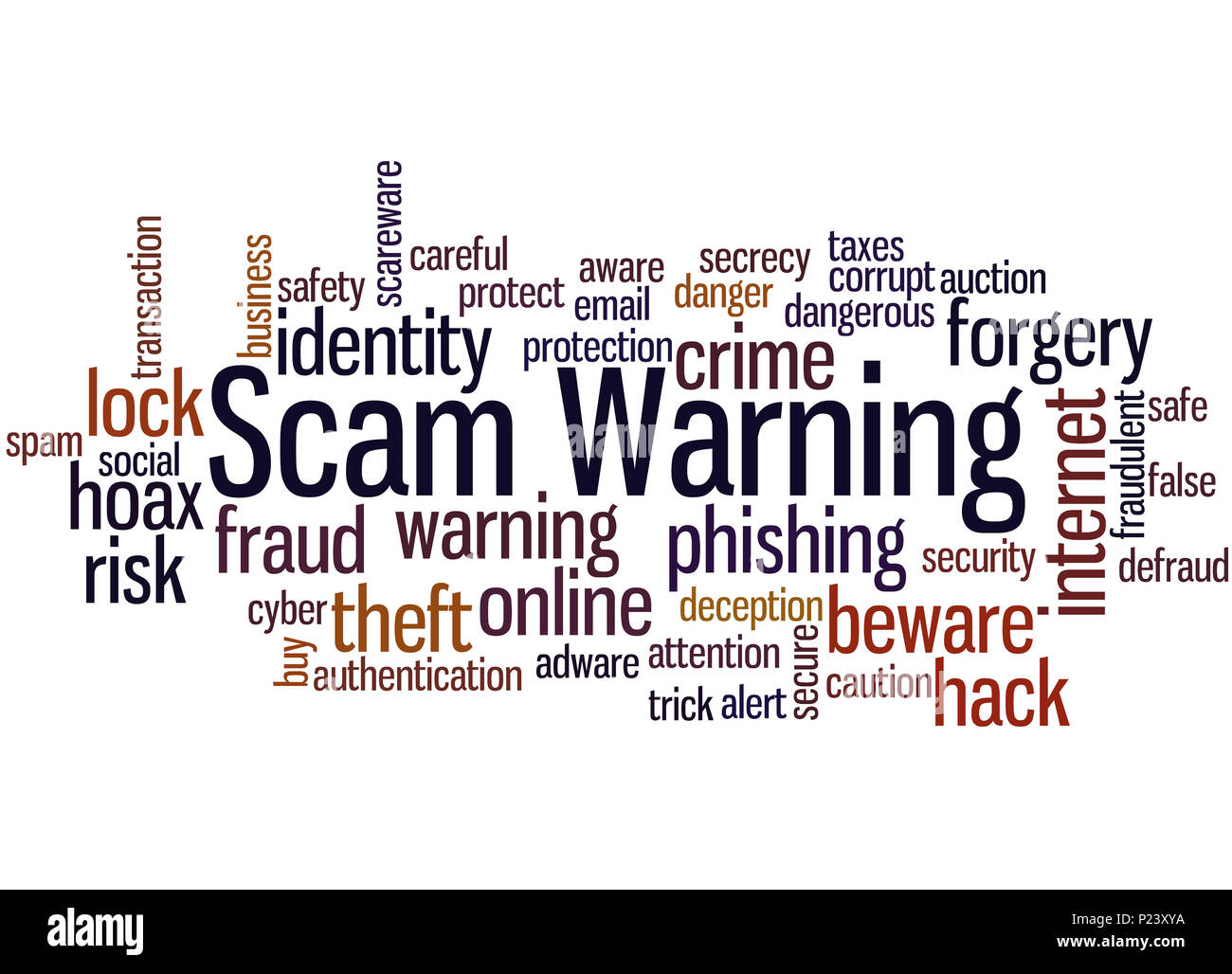 Scam Warning, word cloud concept on white background Stock Photo - Alamy