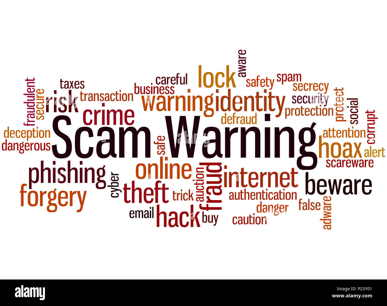 Scam Warning, word cloud concept on white background Stock Photo - Alamy