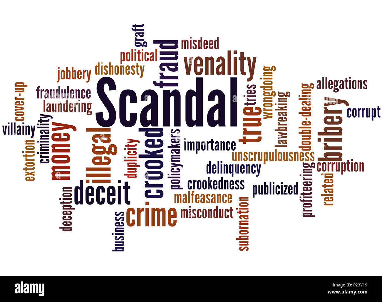 Scandal, word cloud concept on white background Stock Photo - Alamy