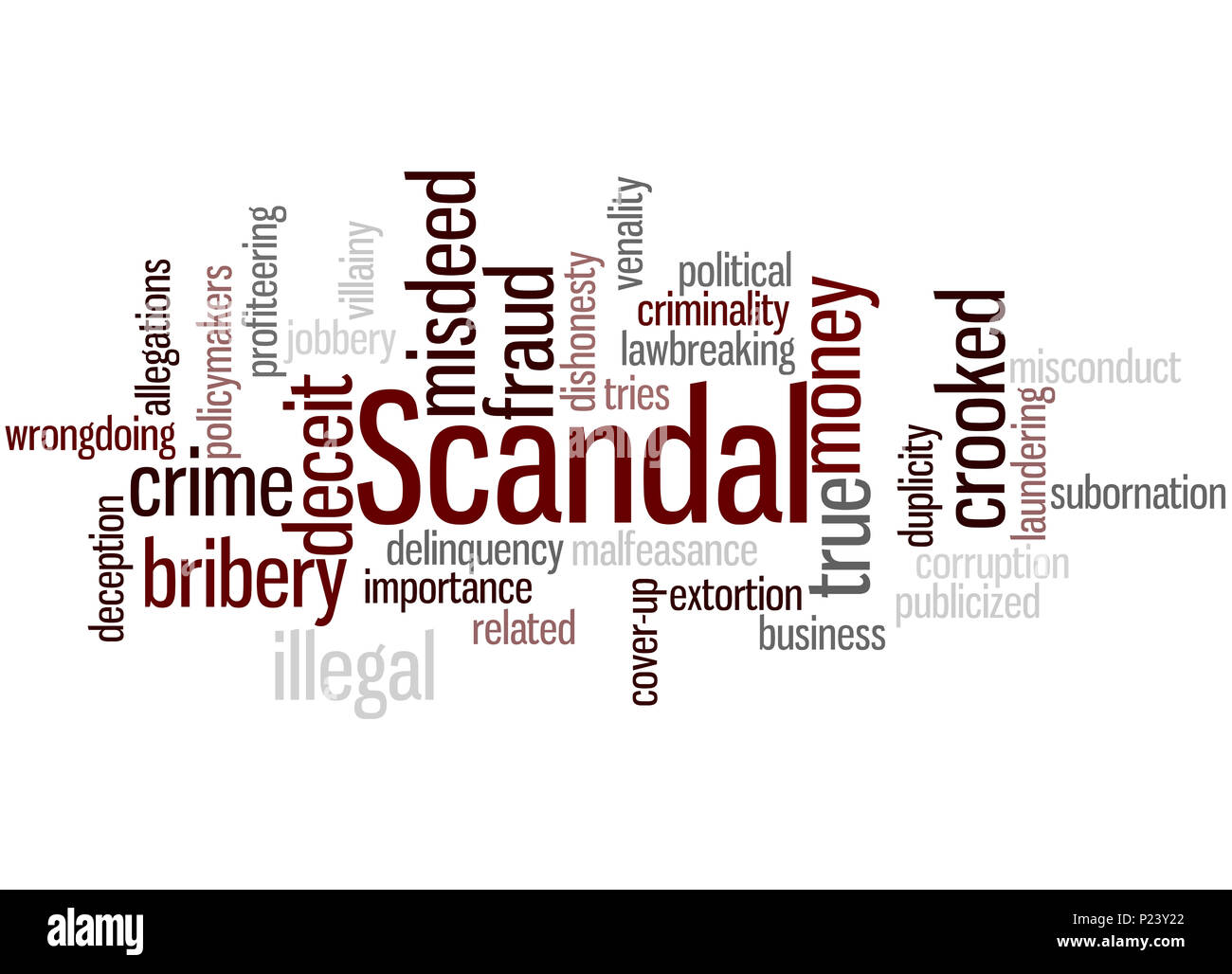 Scandal, word cloud concept on white background Stock Photo - Alamy
