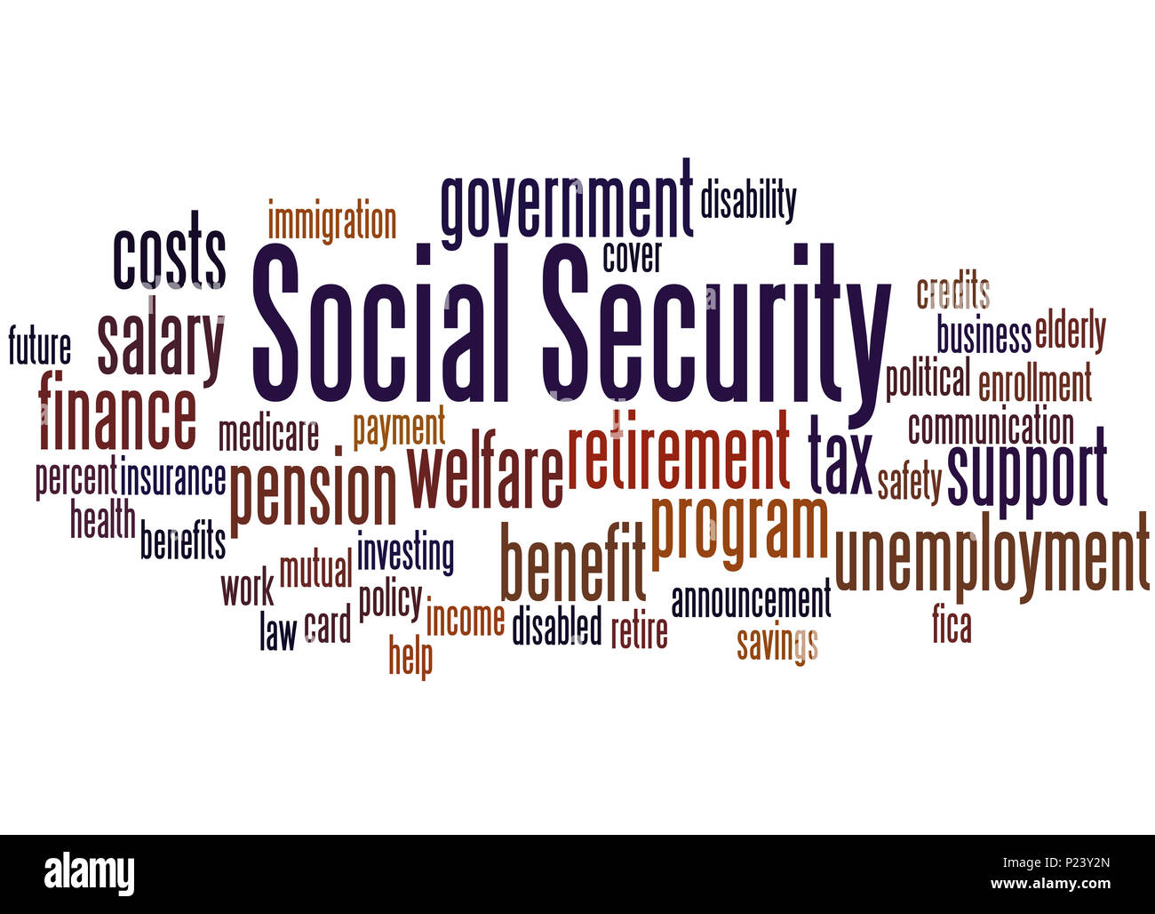 Social Security, word cloud concept on white background Stock Photo - Alamy