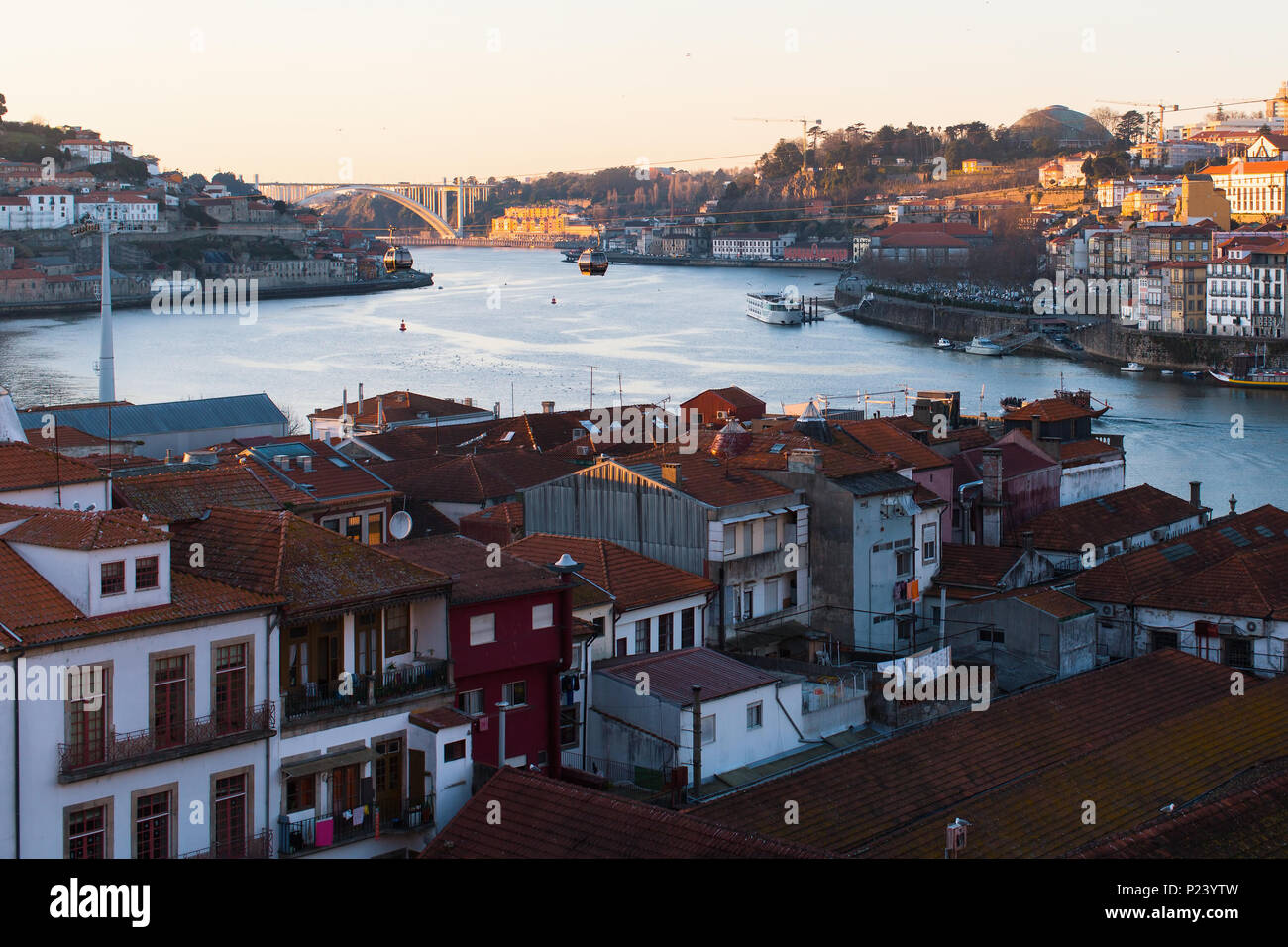 View Douro river at old downtown of Porto, Portugal Stock Photo - Alamy