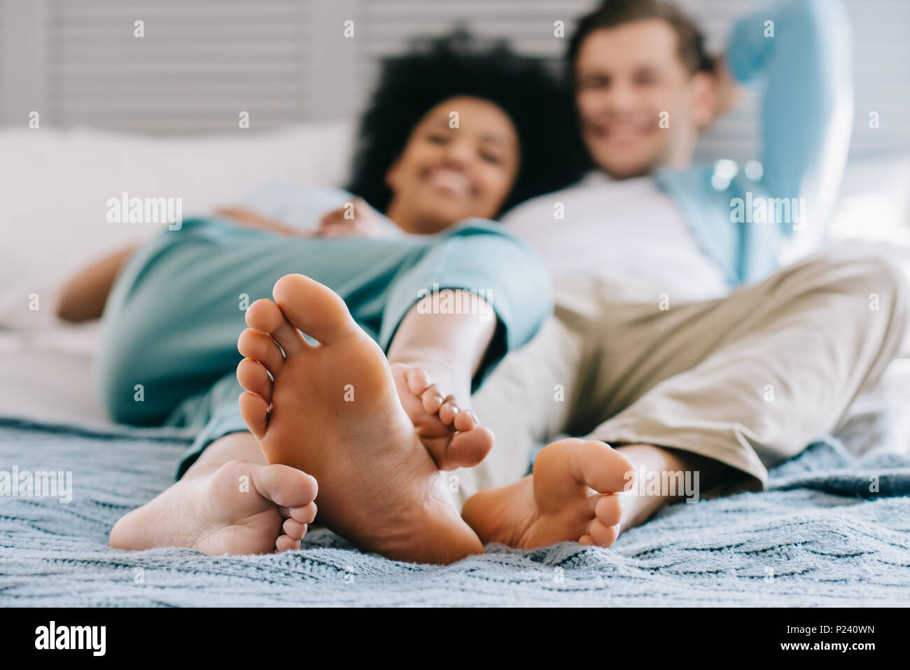 Male Female Feet In Bed High Resolution Stock Photography and Images ...