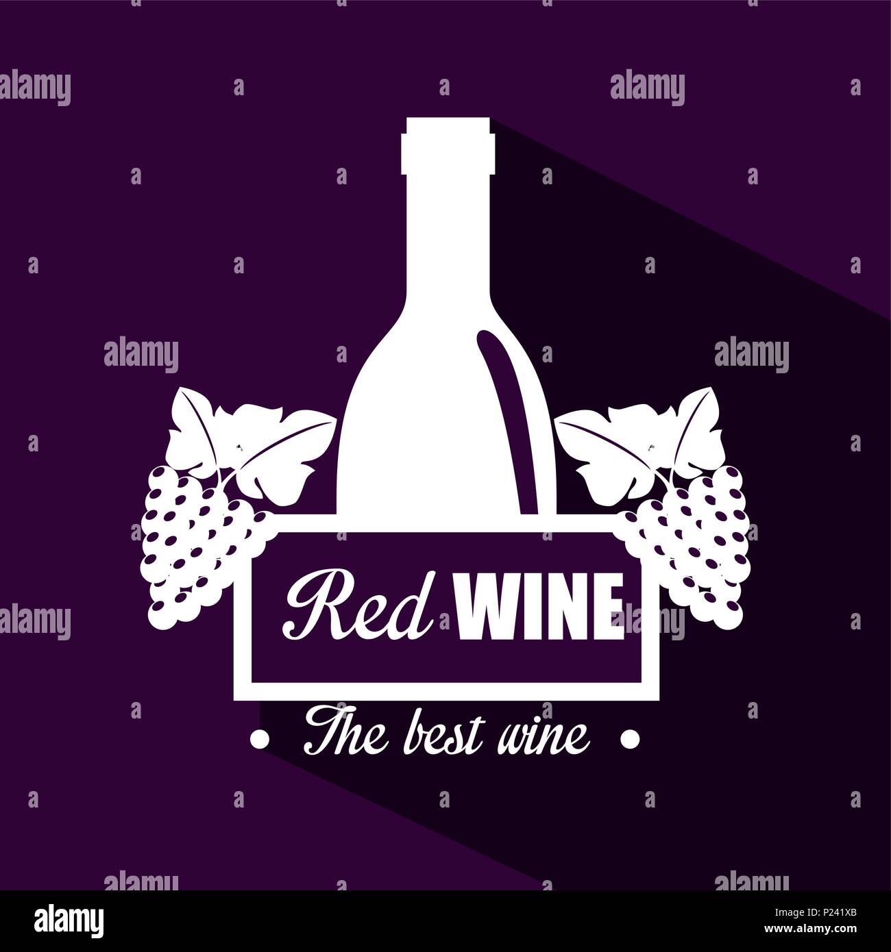 red wine bottle label vector illustration design Stock Vector Image ...