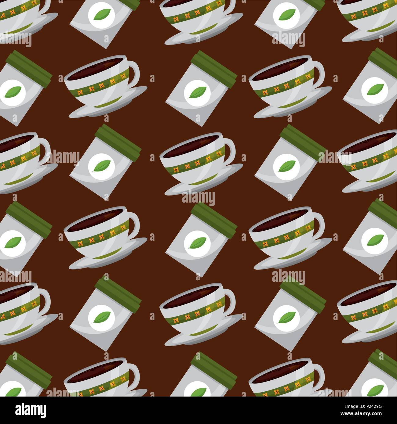 tea cups and teabag fresh background vector illustration Stock Vector ...