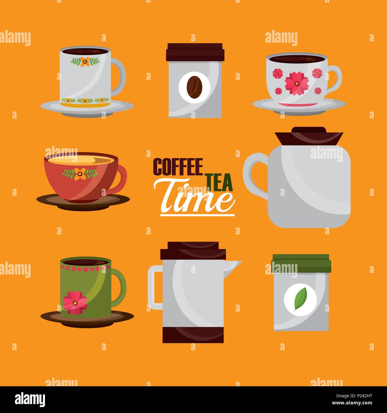 coffee and tea time Stock Vector Image & Art - Alamy