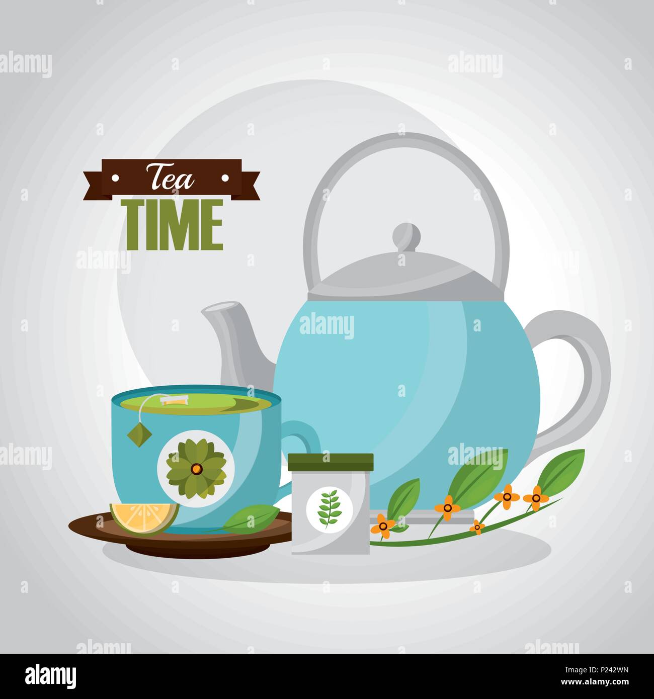 Pretty teacup Stock Vector Images - Alamy