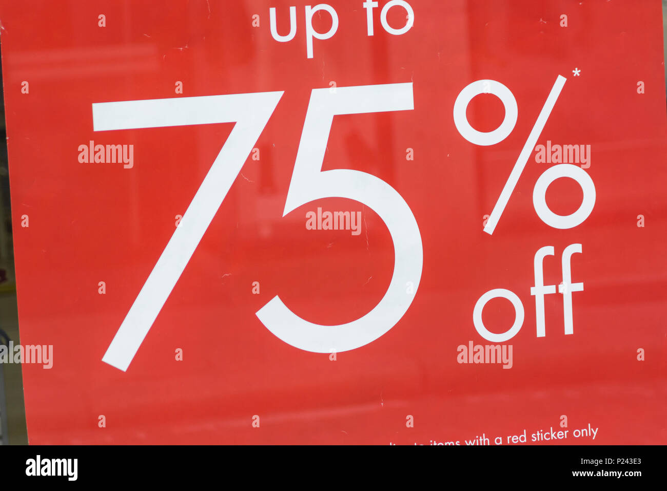 Summer sales sign in Truro (Cornwall) shop window. Metaphor high street ...