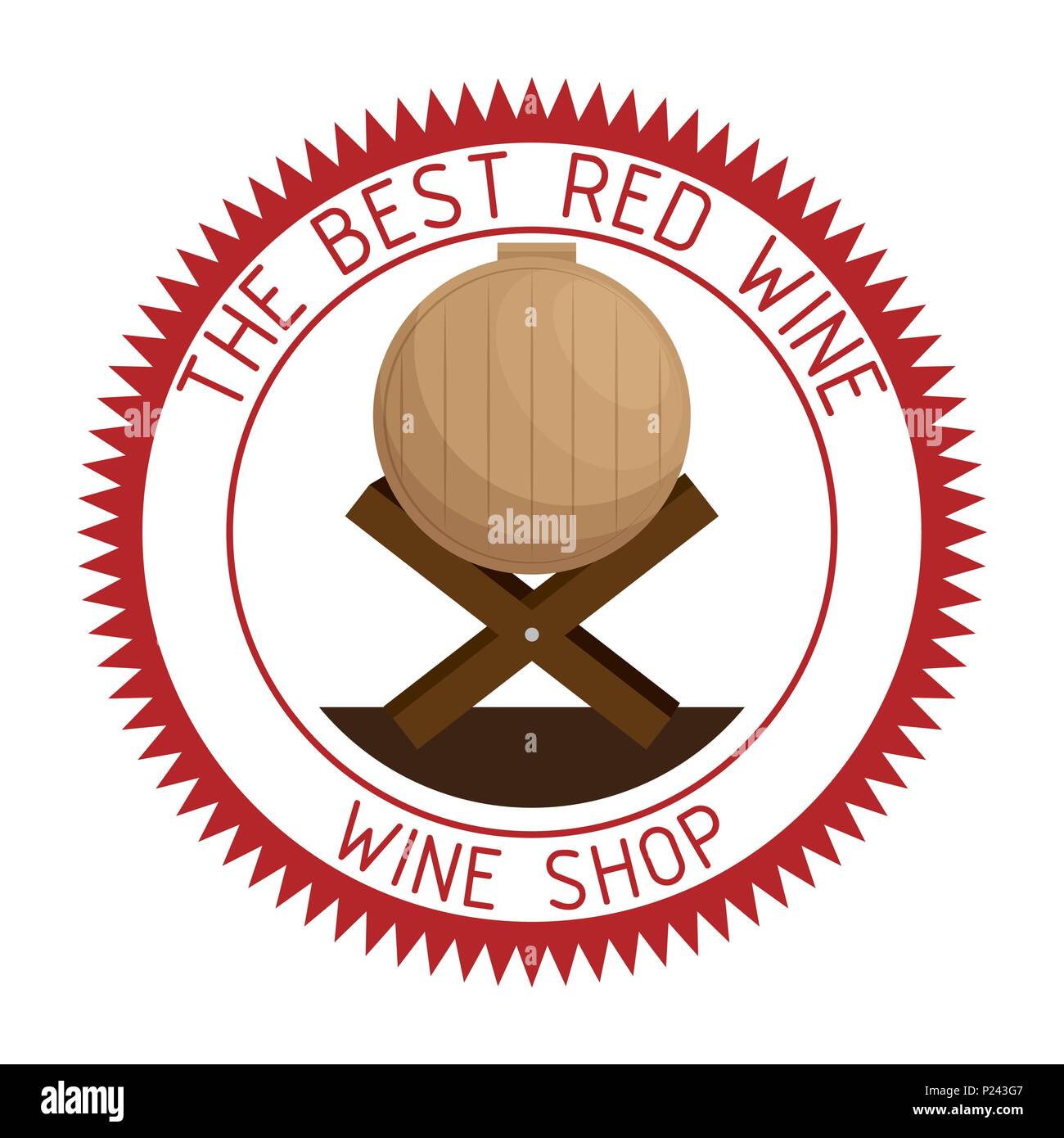 red wine barrel seal stamp vector illustration design Stock Vector ...