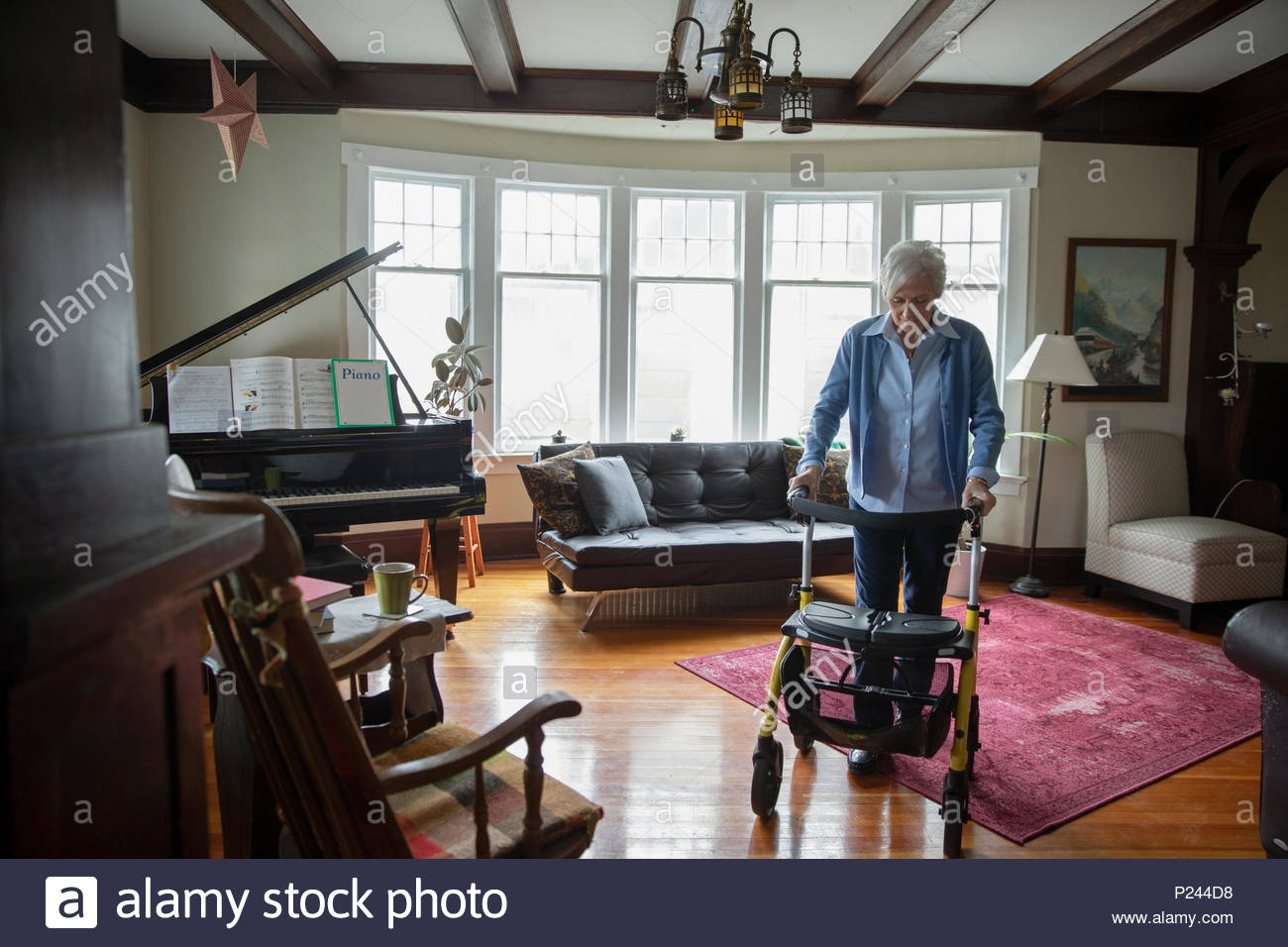 Woman with walker hi-res stock photography and images - Alamy