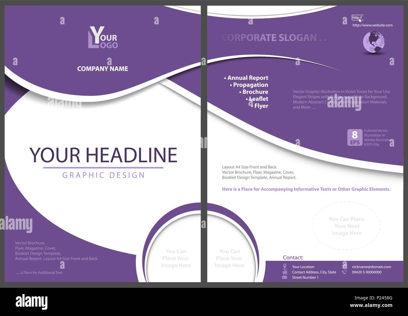 Flyer Template with Abstract Violet Shapes Stock Vector Image & Art - Alamy