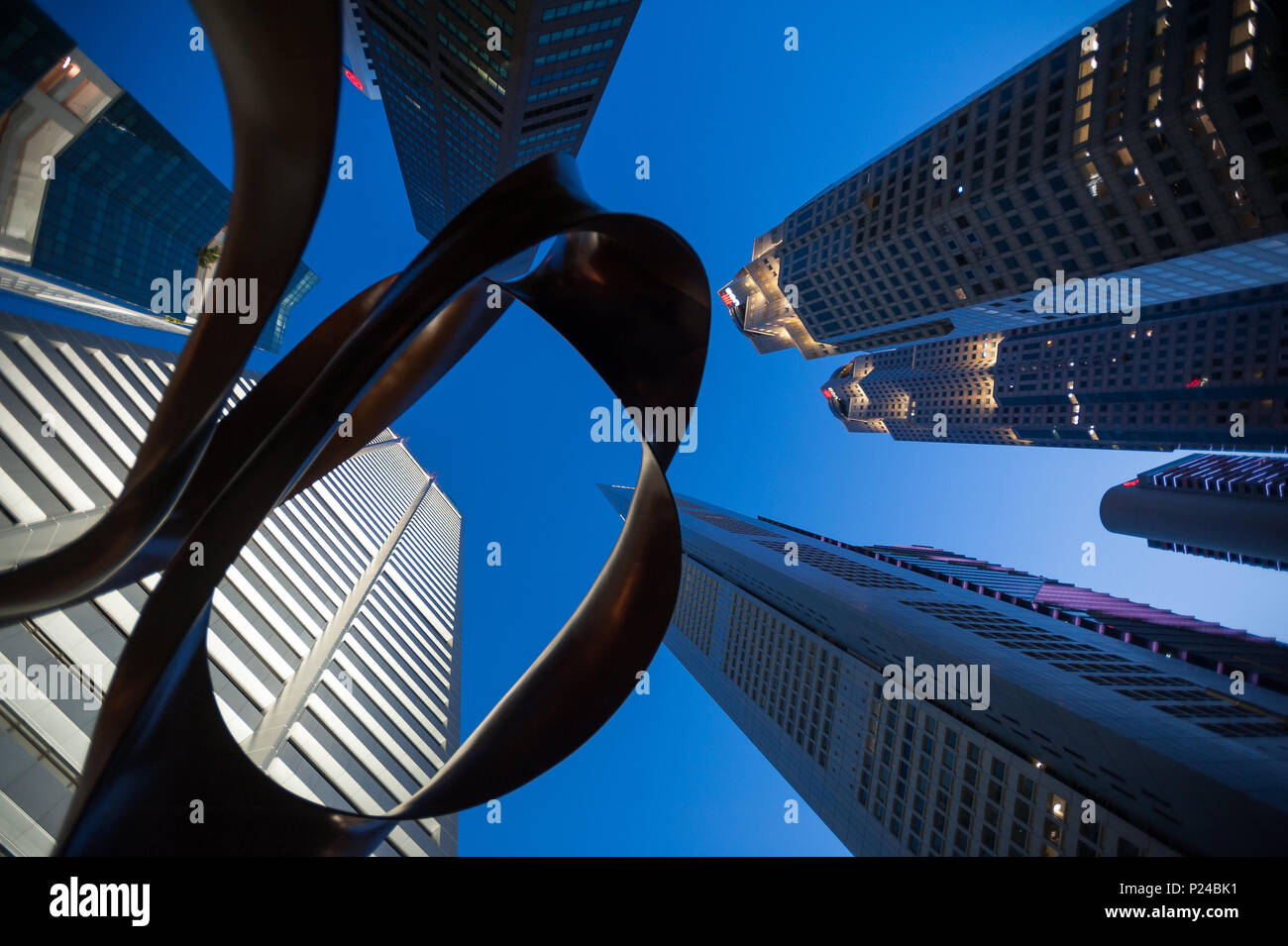 Singapore, Singapore, modern high rise buildings at Raffles Place Stock ...