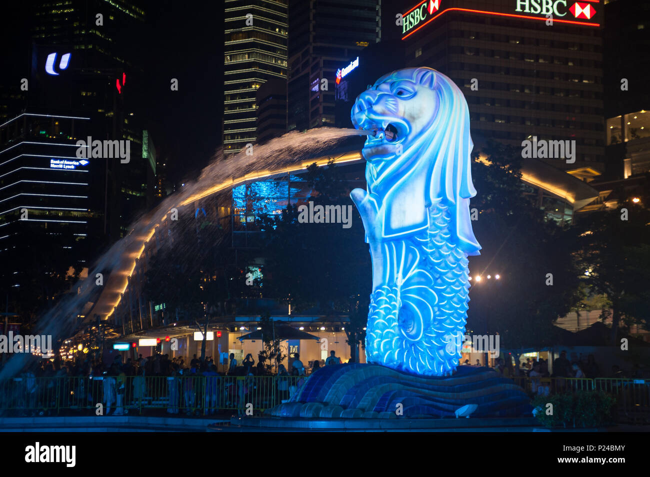 Merlion At Night
