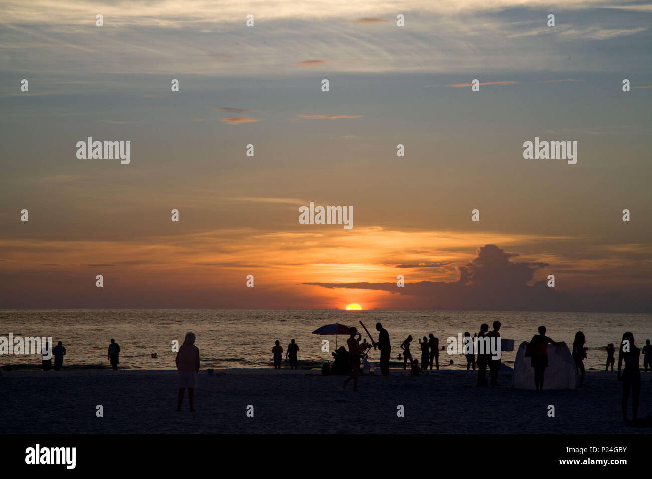 The USA, Florida, Clearwater Beach, sundown, beach, sea, romanticism ...