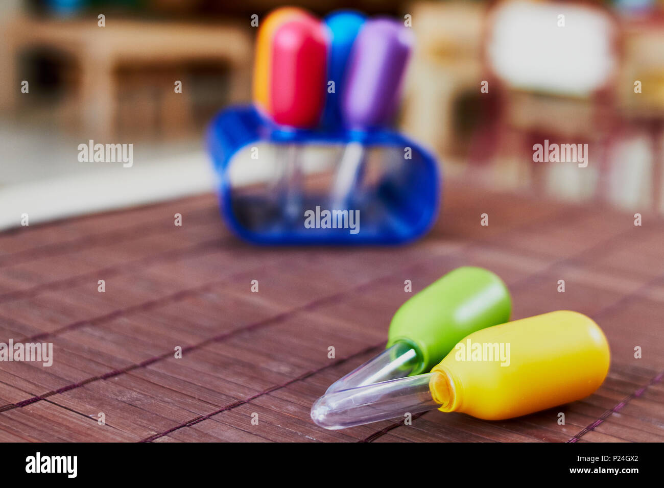 Colorful pipettes for school science Stock Photo - Alamy